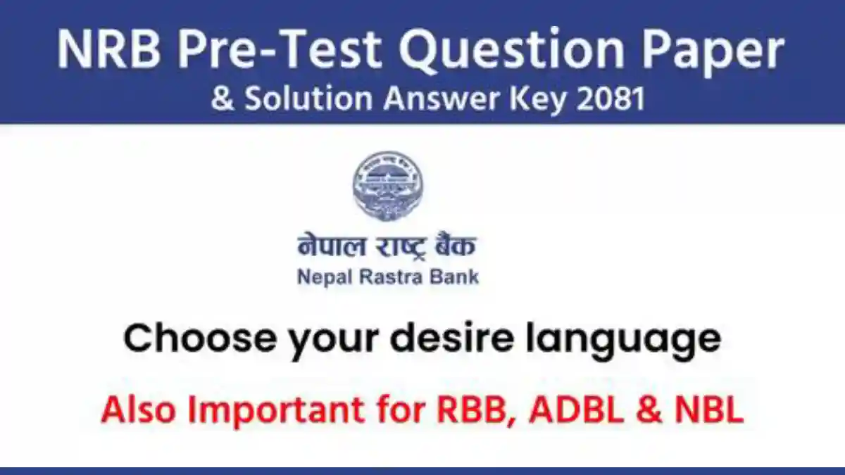 NRB Pre-Test Question Paper & Solution Answer Key 2081 - Mero Update