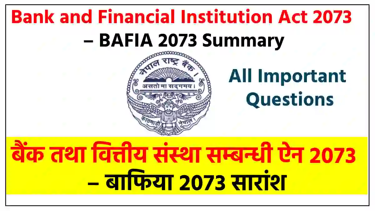 Bank and Financial Institution Act 2073 – BAFIA 2073 Summary